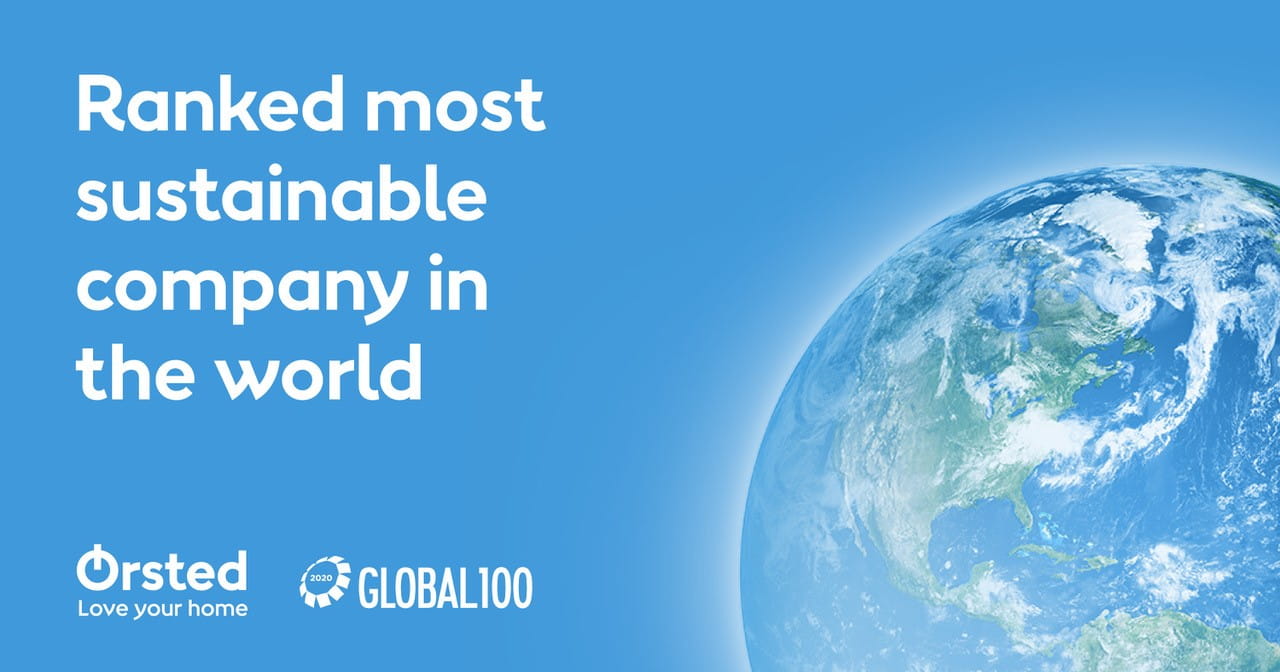 Global 100 index: Ørsted is the world's most sustainable company