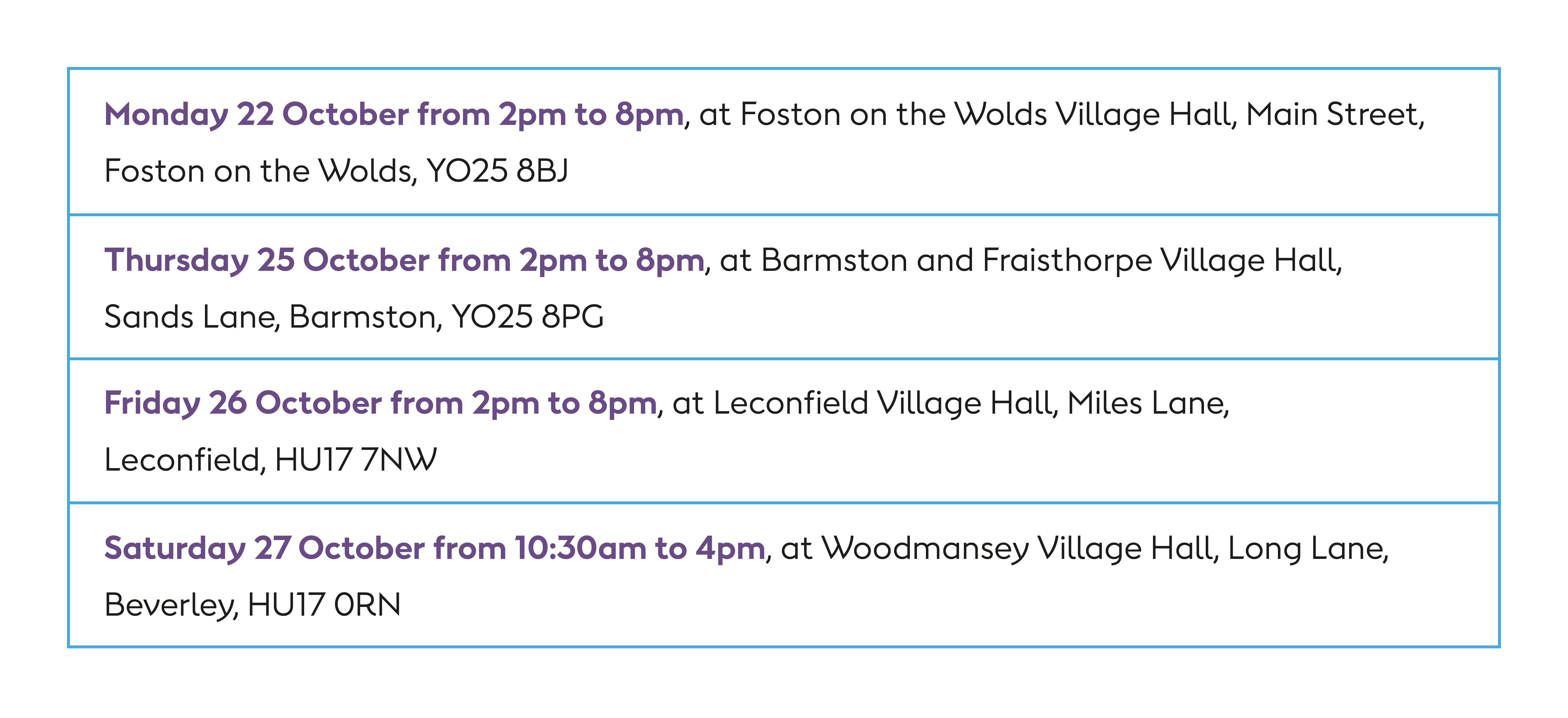 Hornsea Project Four local information events